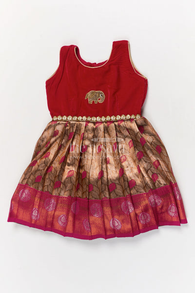 Nesavu baby girl silk frock for festive occasions with velvet yoke and ...