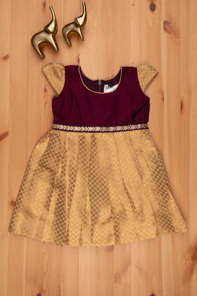 South Indian Kanchipuram Ethnic Pattu Frocks Silk Gown Online | Nesavu ...