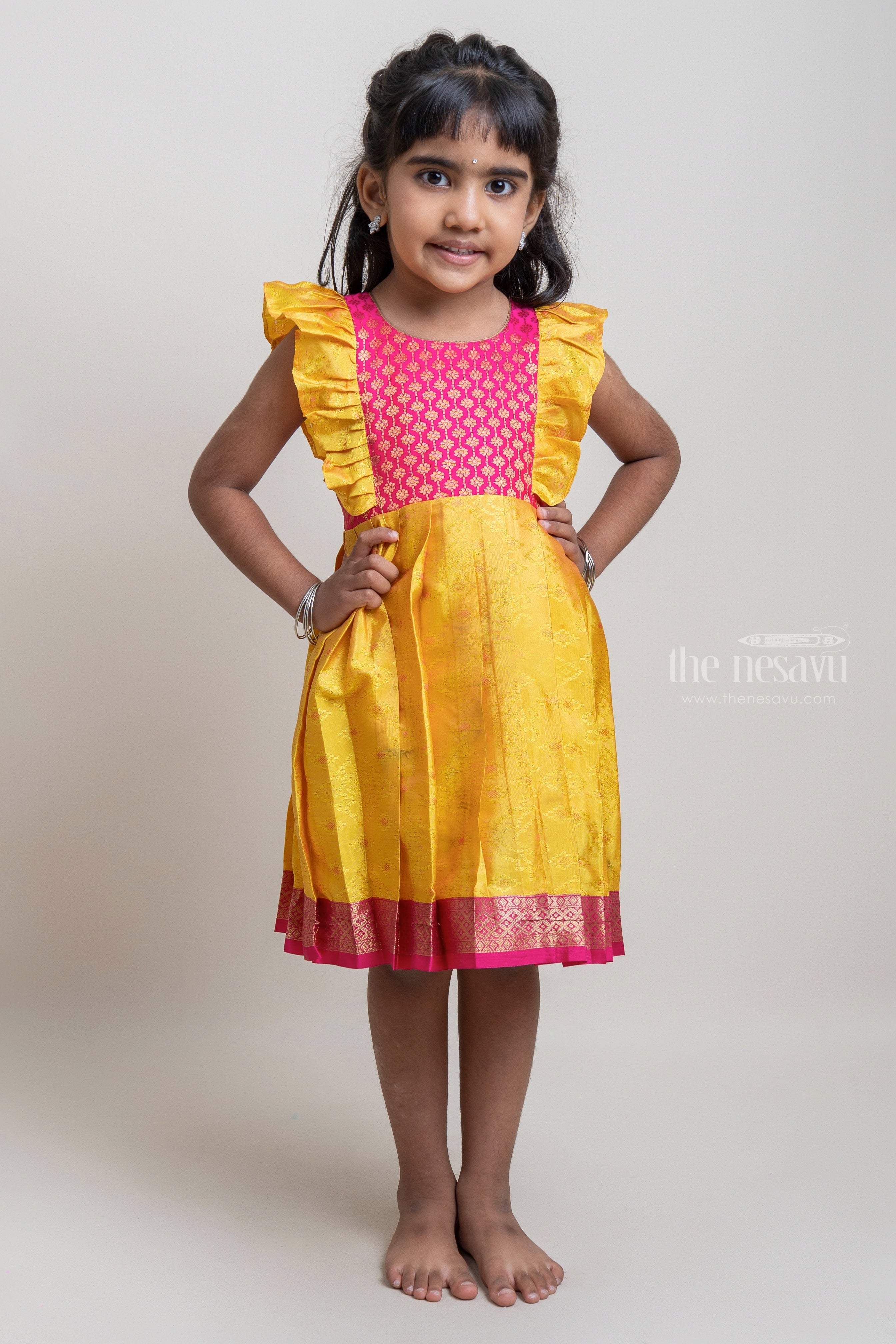 Festive Silk frock For Girls | Elegant Designer Frock | The Nesavu ...