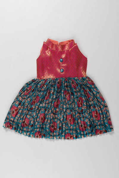 South Indian Kanchipuram Ethnic Pattu Frocks Silk Gown Online | Nesavu ...