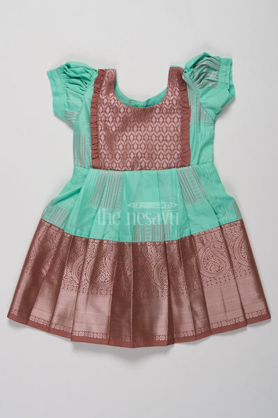 South Indian Kanchipuram Ethnic Pattu Frocks Silk Gown Online | Nesavu ...