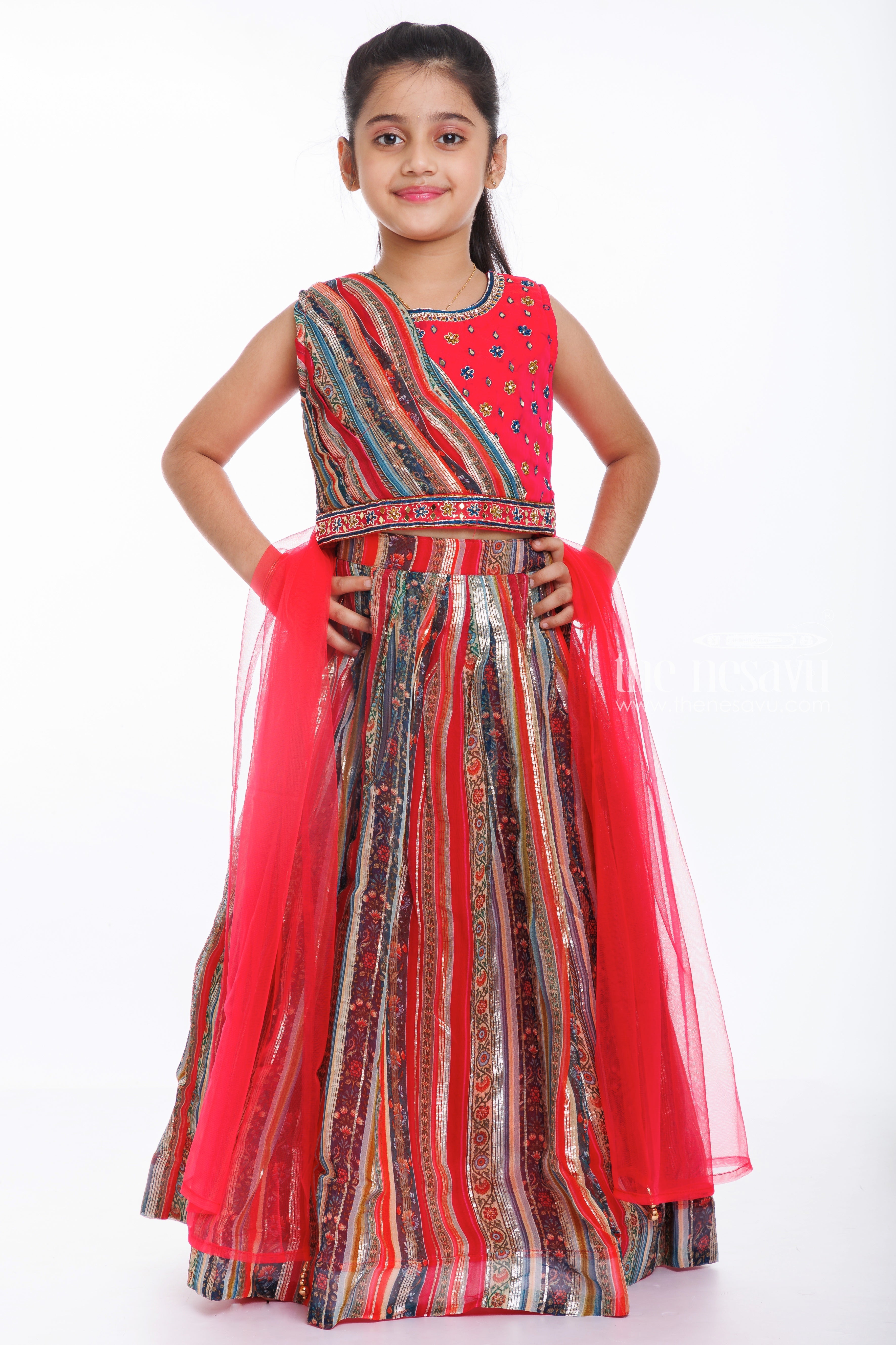 Buy Traditional Silk Lengha Choli for Kids | Girls Ethnic Lehnga Choli ...
