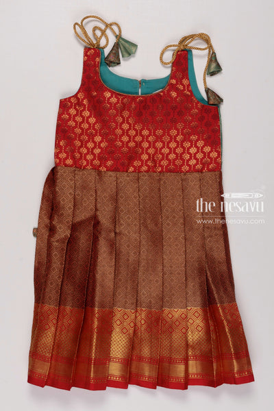 Elegant Silk Frock | Traditional Festive Wear with Gold Weave | The ...