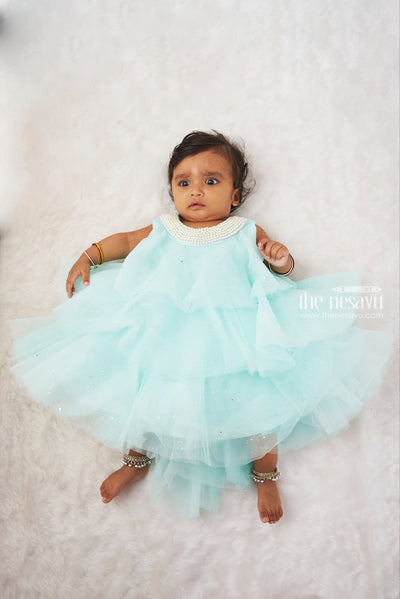 Shop Enchanted Ice Blue Tulle Dress for Girls | The Nesavu – The Nesavu