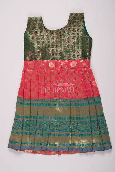 South Indian Kanchipuram Ethnic Pattu Frocks Silk Gown Online | Nesavu ...