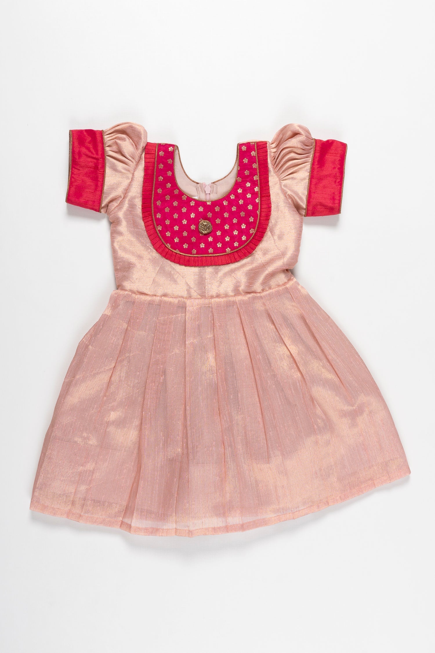 Buy Girls' Pink Pattu Silk Frocks Online | Festive & Party-Wear Ethnic ...