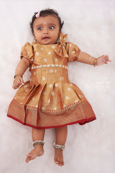 South Indian Kanchipuram Ethnic Pattu Frocks Silk Gown Online | Nesavu ...