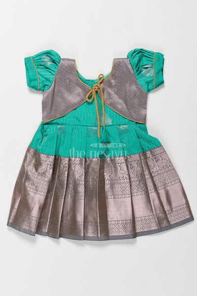 South Indian Kanchipuram Ethnic Pattu Frocks Silk Gown Online | Nesavu ...