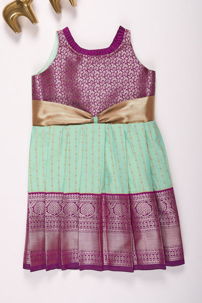 South Indian Kanchipuram Ethnic Pattu Frocks Silk Gown Online | Nesavu ...