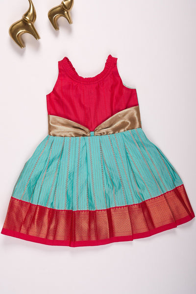 South Indian Kanchipuram Ethnic Pattu Frocks Silk Gown Online | Nesavu ...