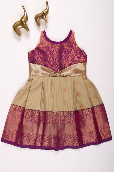 South Indian Kanchipuram Ethnic Pattu Frocks Silk Gown Online | Nesavu ...