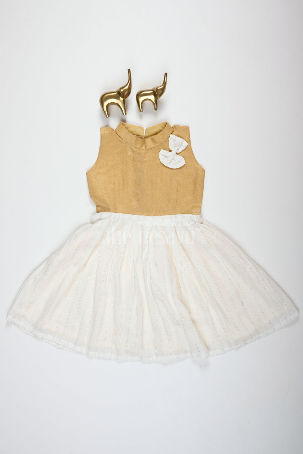 New Frock Design Chinese Collar Onam Cotton Frock with Bow for Girls ...