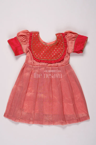 South Indian Kanchipuram Ethnic Pattu Frocks Silk Gown Online | Nesavu ...