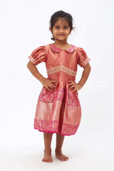 South Indian Kanchipuram Ethnic Pattu Frocks Silk Gown Online | Nesavu ...