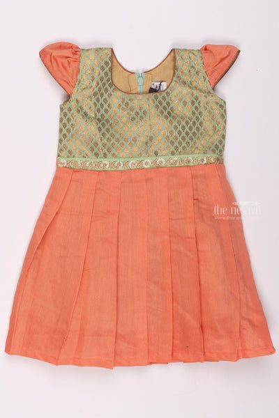 South Indian Kanchipuram Ethnic Pattu Frocks Silk Gown Online | Nesavu ...