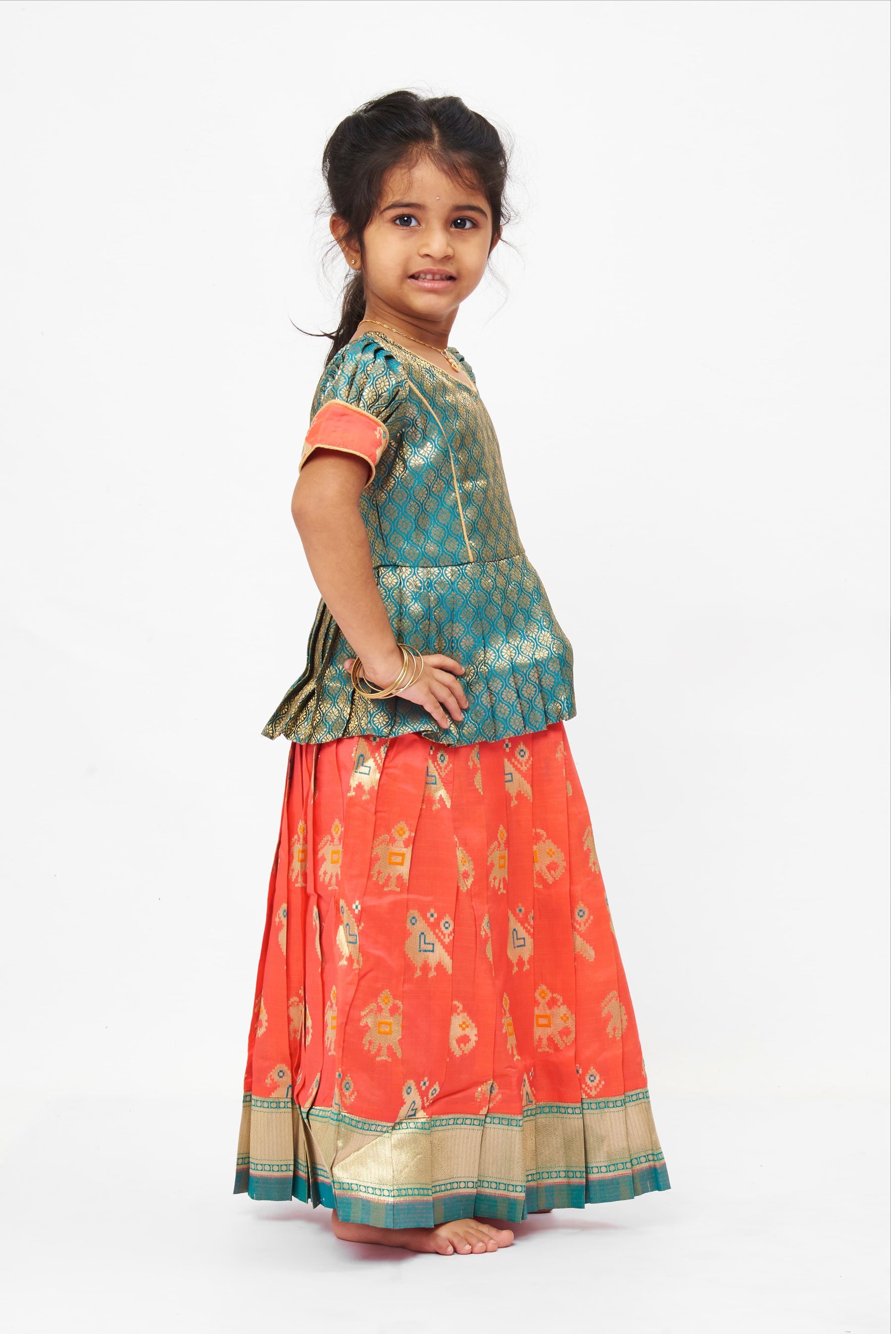 Animal Motif Pattu Langa | Pattu Pavadai Blouse Designs | The Nesavu ...