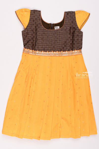 South Indian Kanchipuram Ethnic Pattu Frocks Silk Gown Online | Nesavu ...