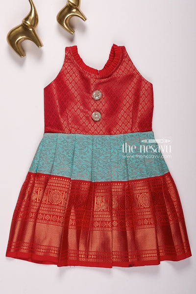 South Indian Kanchipuram Ethnic Pattu Frocks Silk Gown Online | Nesavu ...