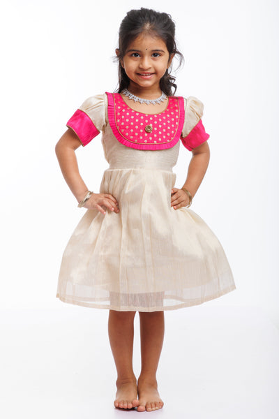 South Indian Kanchipuram Ethnic Pattu Frocks Silk Gown Online | Nesavu ...