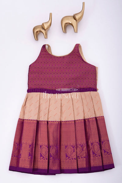 South Indian Kanchipuram Ethnic Pattu Frocks Silk Gown Online | Nesavu ...