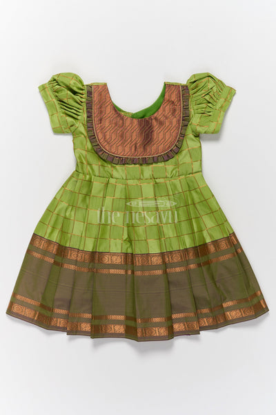 South Indian Kanchipuram Ethnic Pattu Frocks Silk Gown Online | Nesavu ...