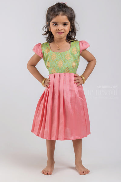 South Indian Kanchipuram Ethnic Pattu Frocks Silk Gown Online | Nesavu ...