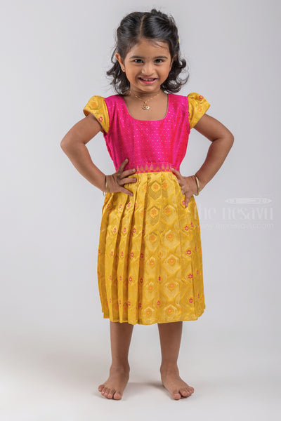 South Indian Kanchipuram Ethnic Pattu Frocks Silk Gown Online | Nesavu ...